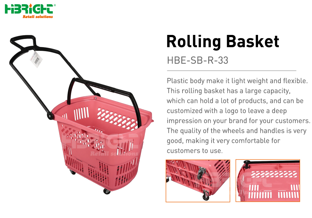 Customized Color And Logo Rolling Basket - Highbright
