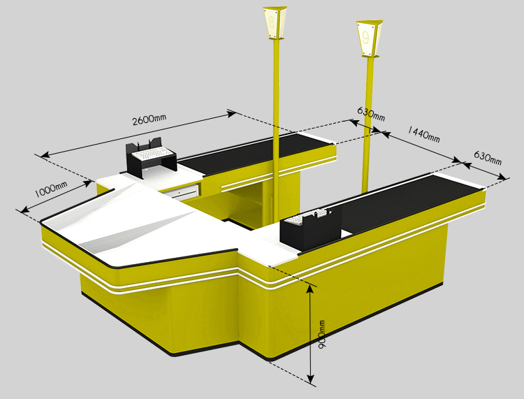 Double Side Checkout Counter - Buy supermarket checkout counter with ...