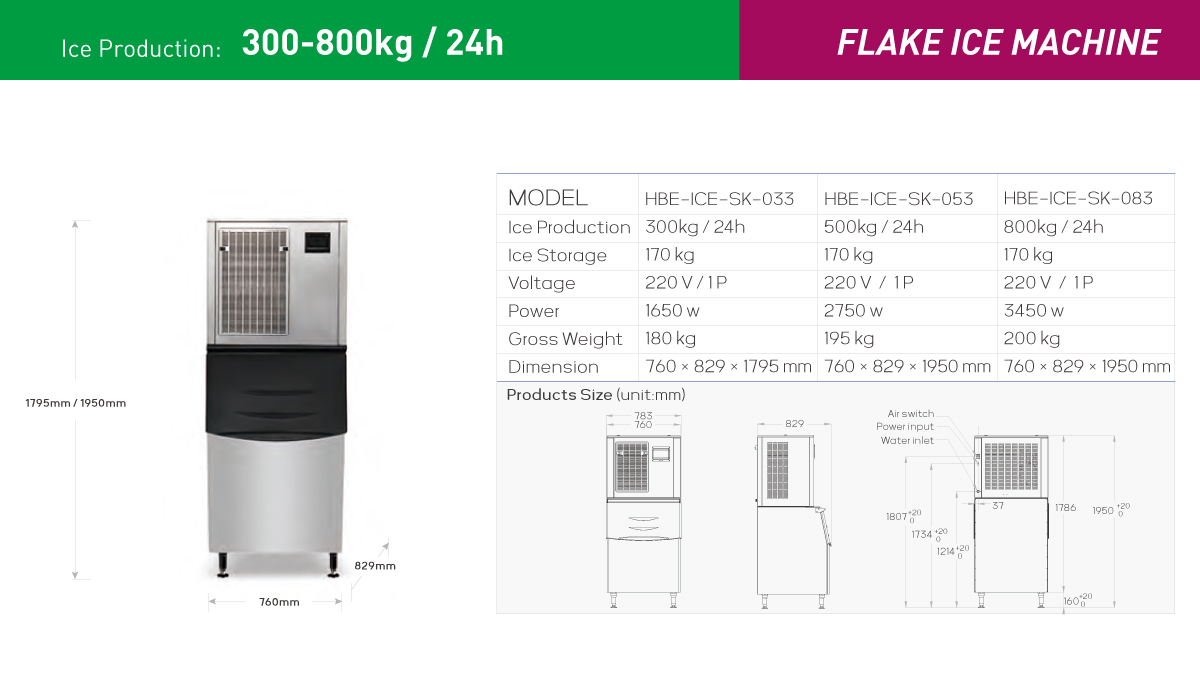 300-800 KG/24H Flake Modular Type Air Cooled Commercial Ice Maker ...