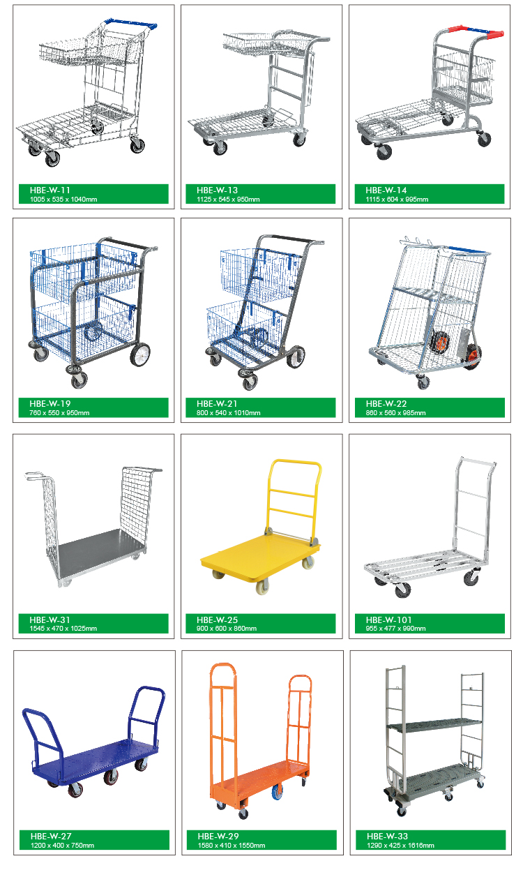 Galvanized Warehouse Stock Trolley